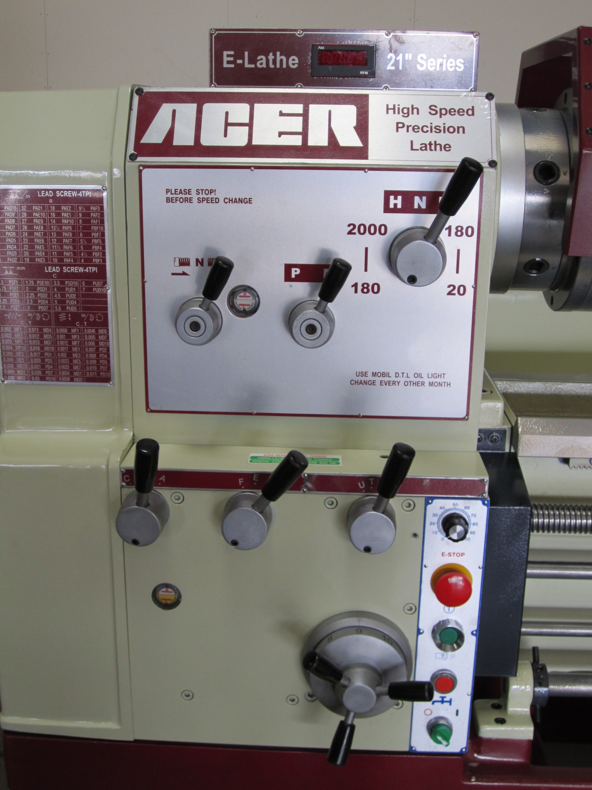 E-lathe 21Series Control Panel – Springwood Industrial, Inc.